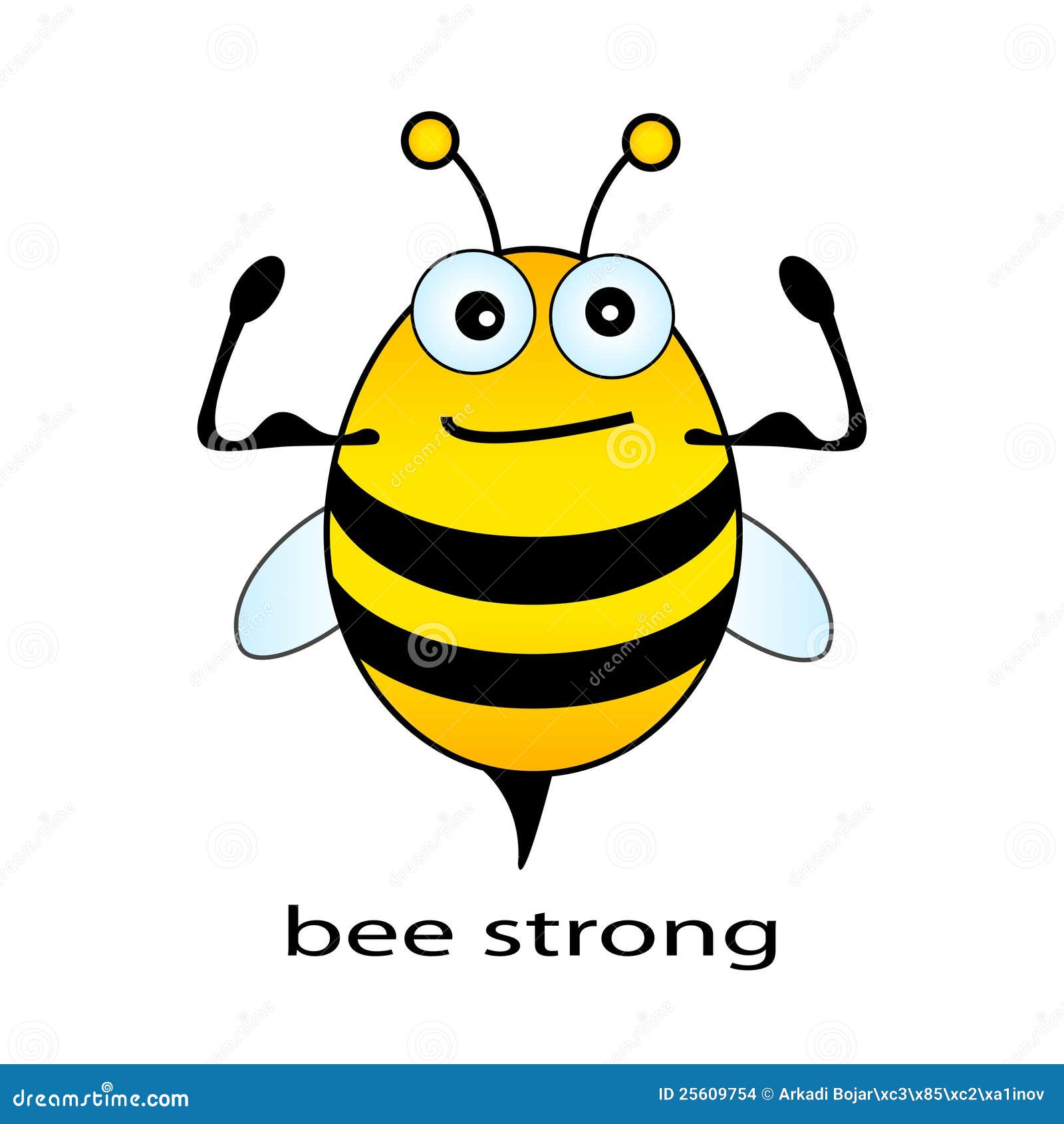 Bee strong stock vector. Illustration of funny, icon - 25609754