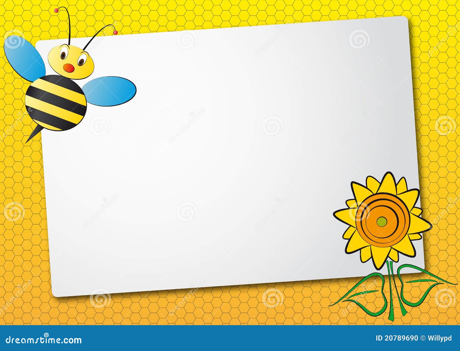Bee and sunflower sheet stock vector. Illustration of vector - 20789690