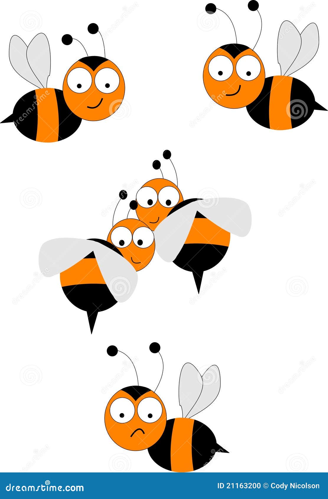 Bee swarm stock vector. Illustration of insects, wildlife - 21163200
