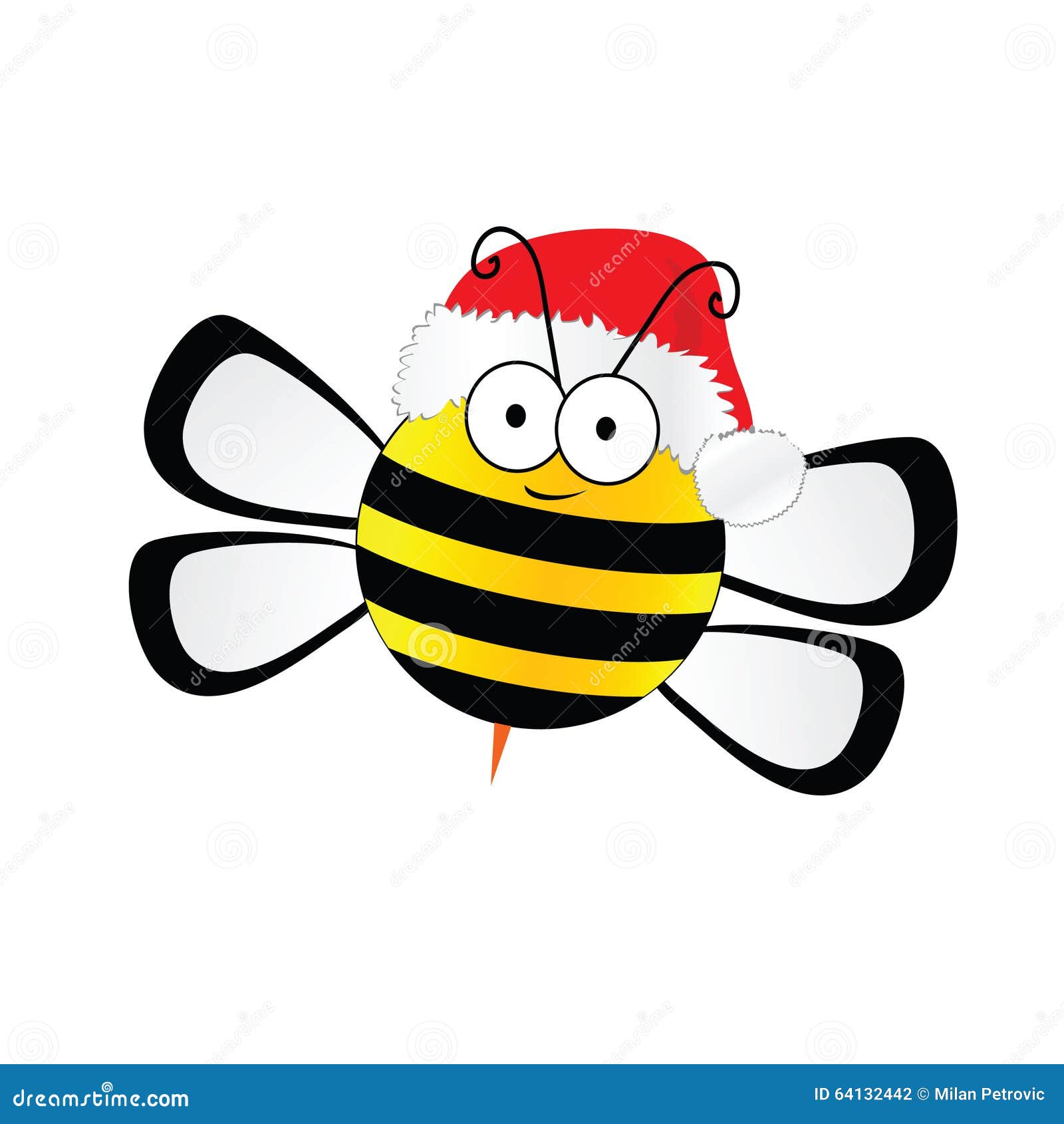 Bee Sweet with Christmas Hat Vector in Colorful Stock Vector ...