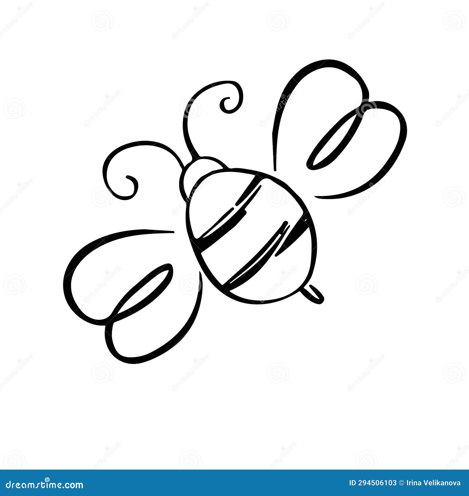Bee Symbol, Black Bumblebee Outline, Vector Illustration Stock Vector ...