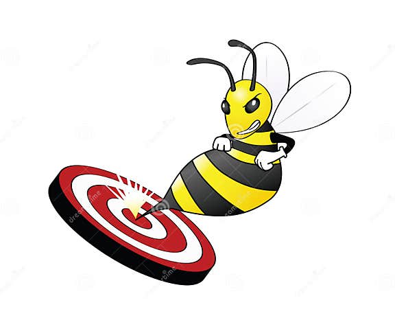 Bee on Target stock illustration. Illustration of stung - 12269149