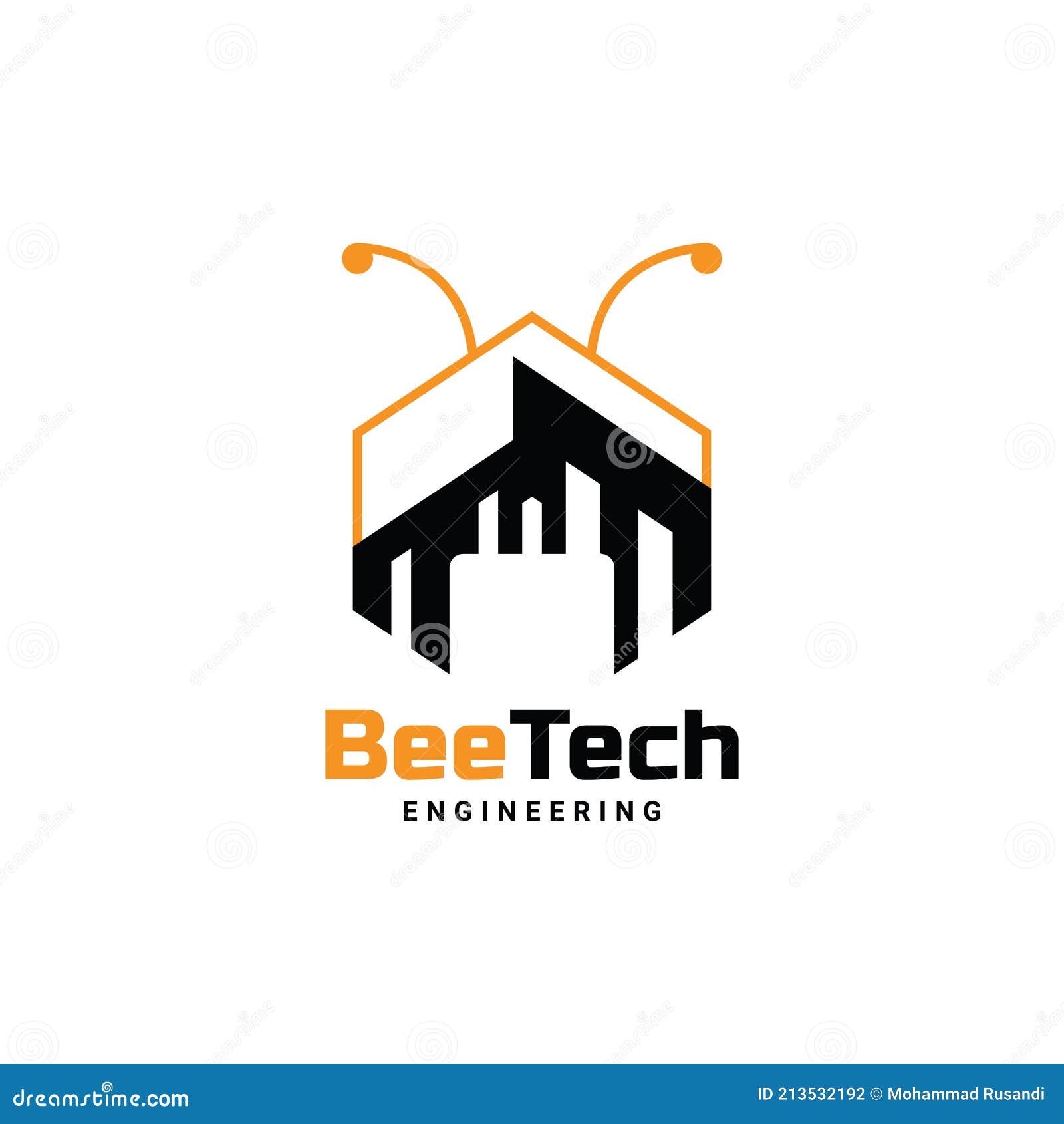 Bee Tech Logo Design, Engineering Company Stock Vector - Illustration ...