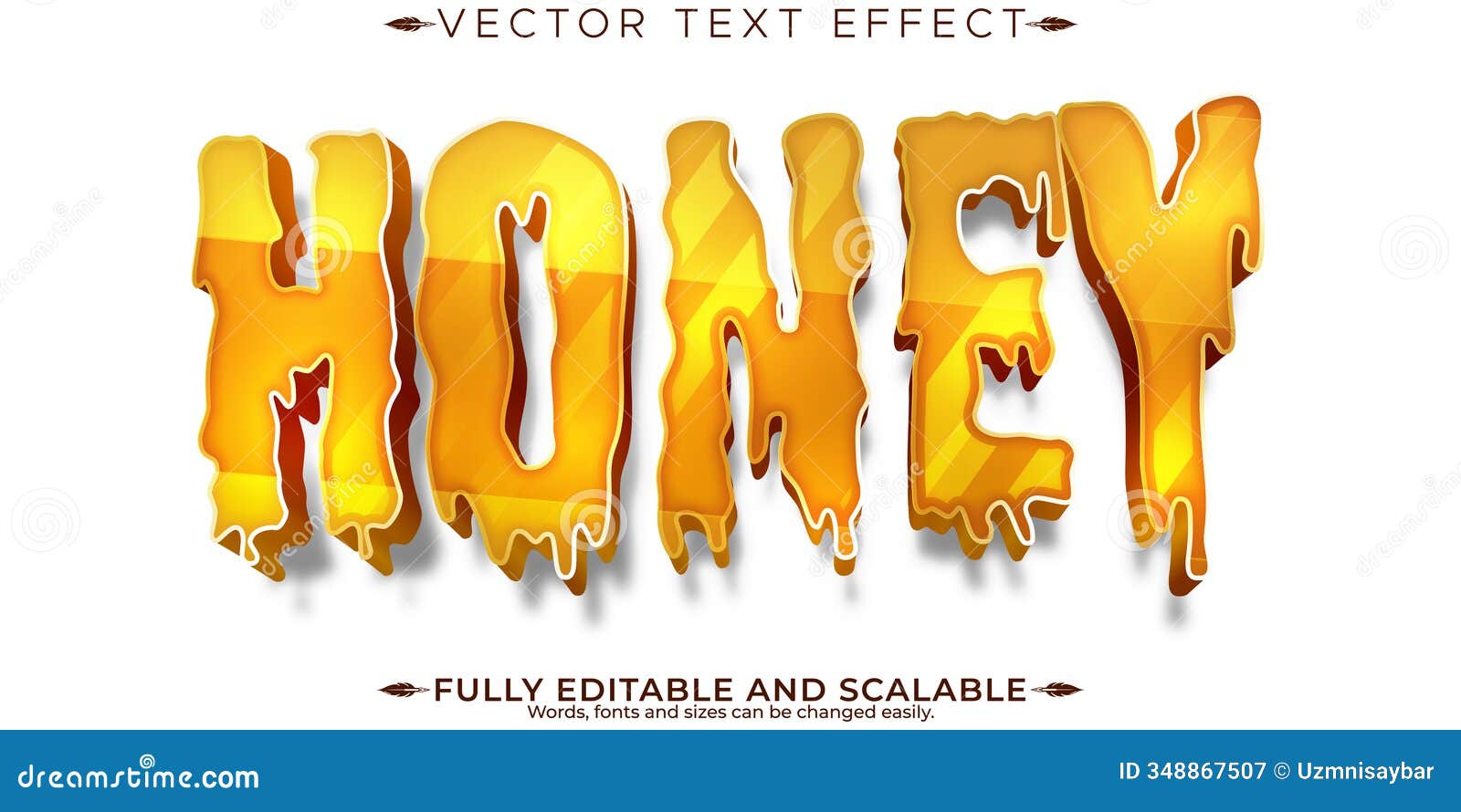 Bee Text Effect, Editable Honey and Beehive Text Style Stock Vector ...