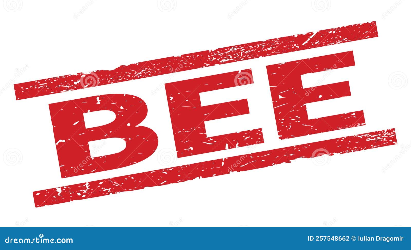 BEE Text on Red Rectangle Stamp Sign Stock Illustration - Illustration ...