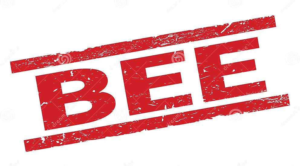 BEE Text on Red Rectangle Stamp Sign Stock Illustration - Illustration ...