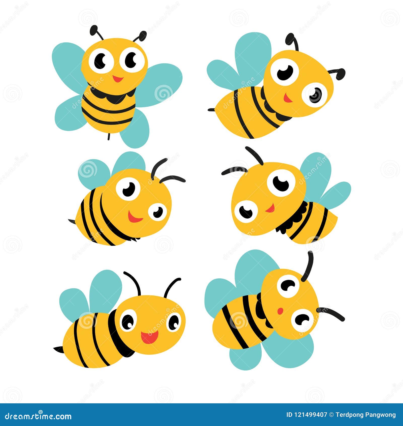 Bee Vector Collection Design Stock Illustration - Illustration of ...