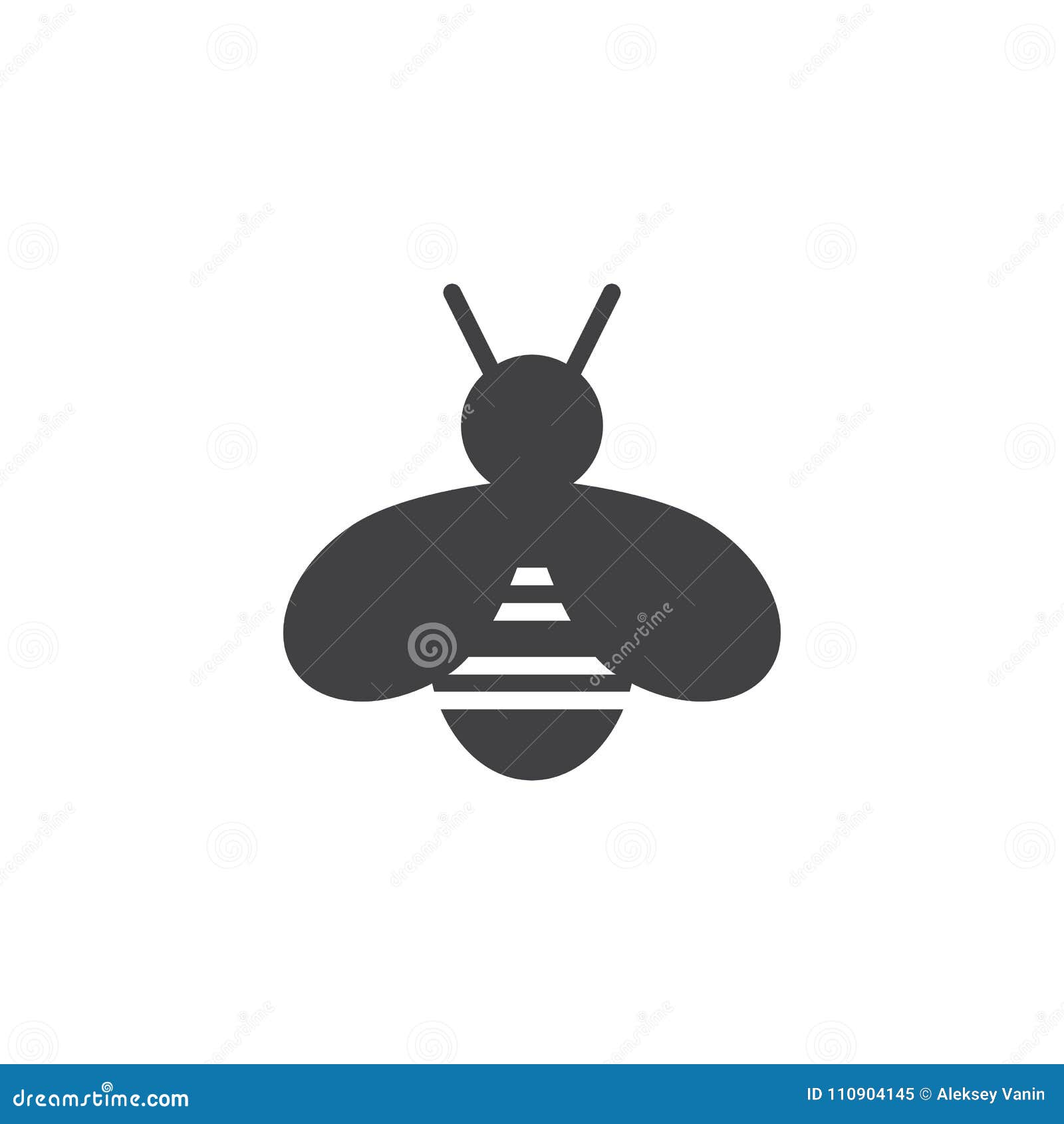 Bee vector icon stock vector. Illustration of vector - 110904145