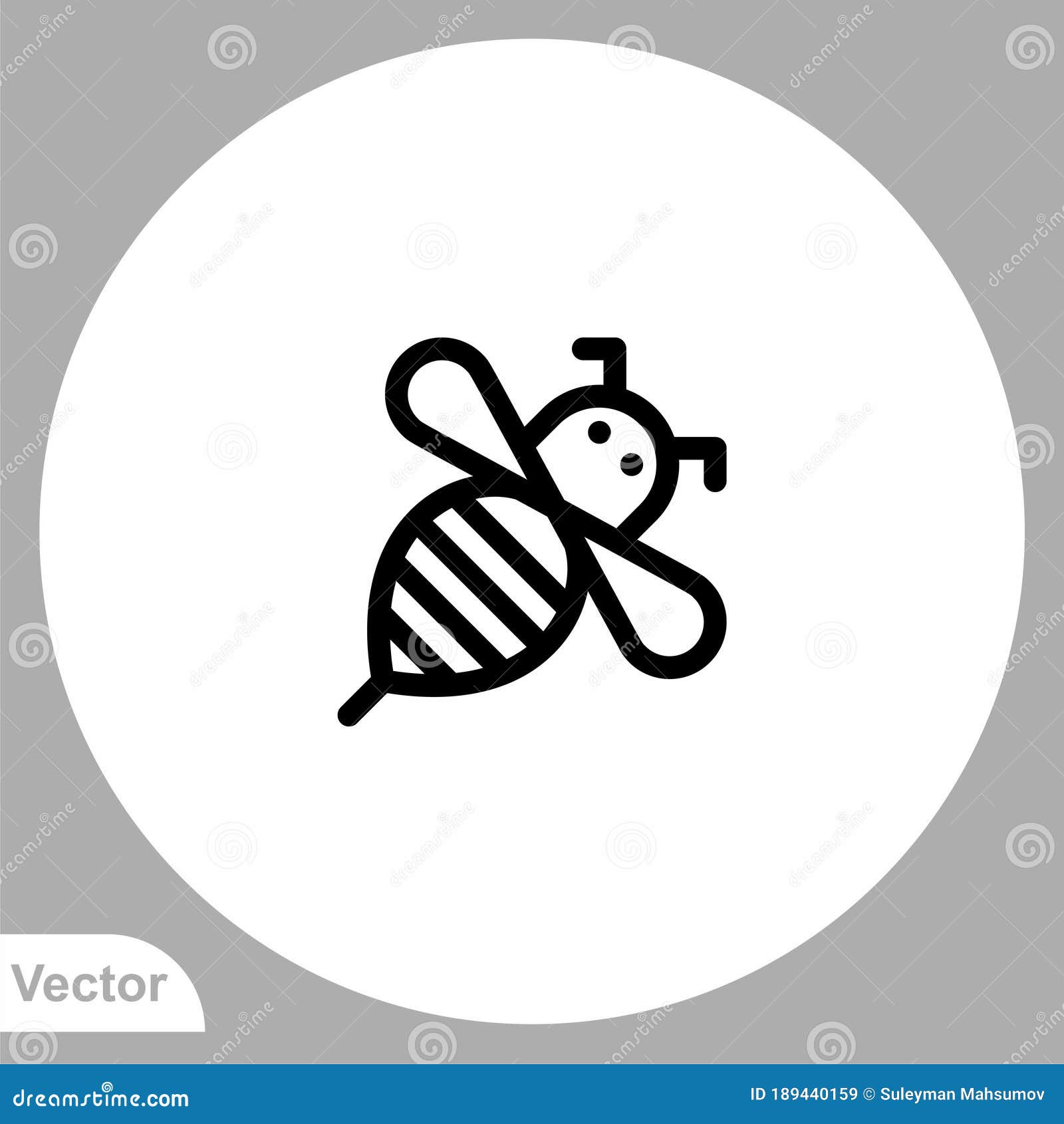 Bee Vector Icon Sign Symbol Stock Vector - Illustration of beekeeping ...