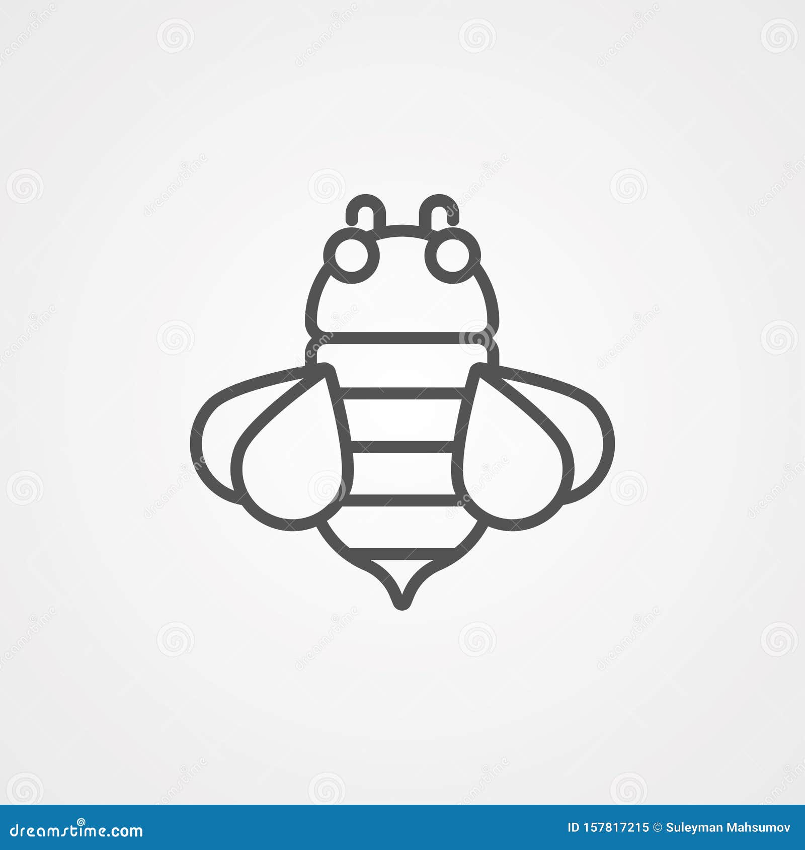 Bee Vector Icon Sign Symbol Stock Vector - Illustration of bumble ...
