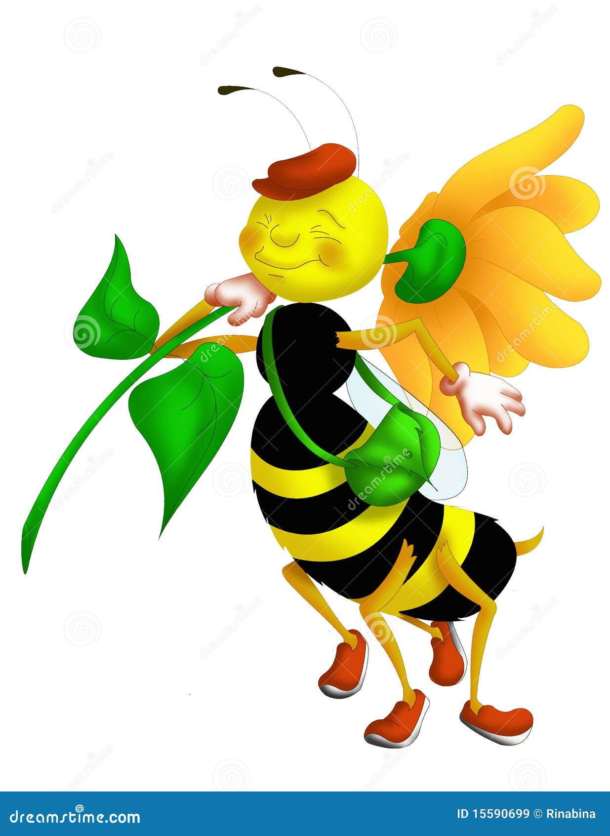 Bee walking stock illustration. Illustration of color - 15590699