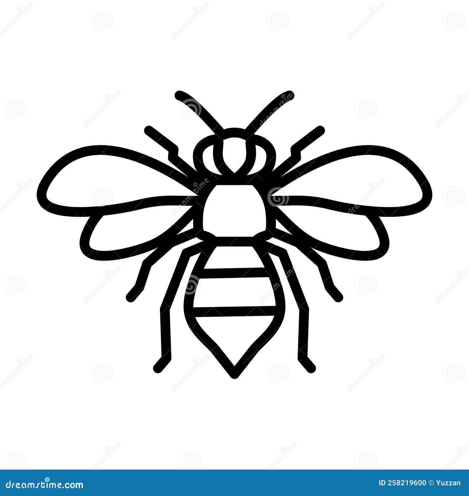 Bee, Wasp Icon Vector Outline Illustration Stock Vector - Illustration ...