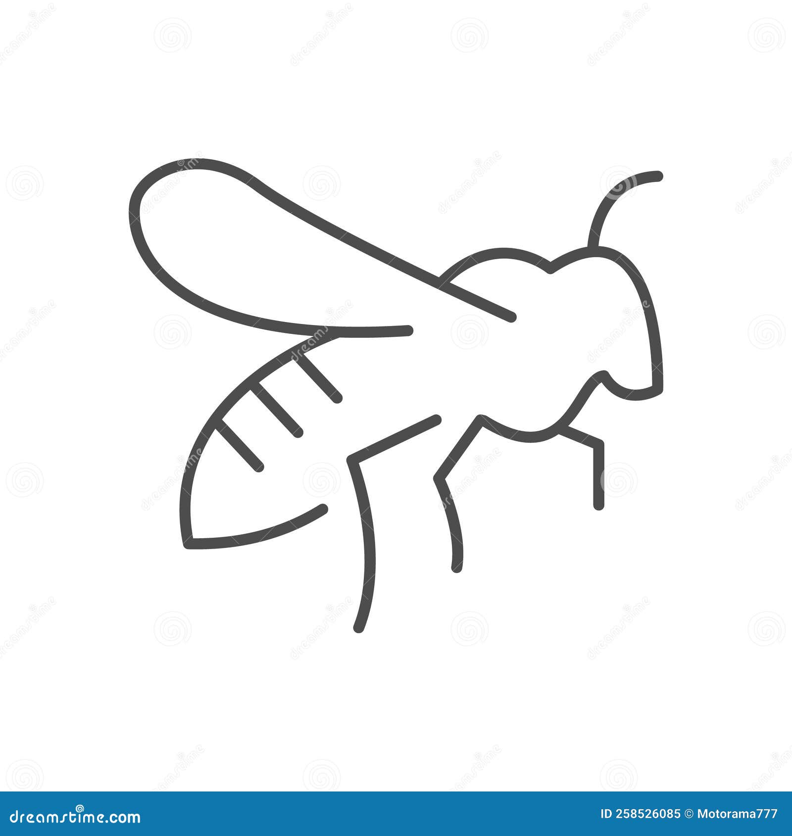 Wasp Line Drawing Cartoon For Adult Antistress Coloring Page. Bee ...