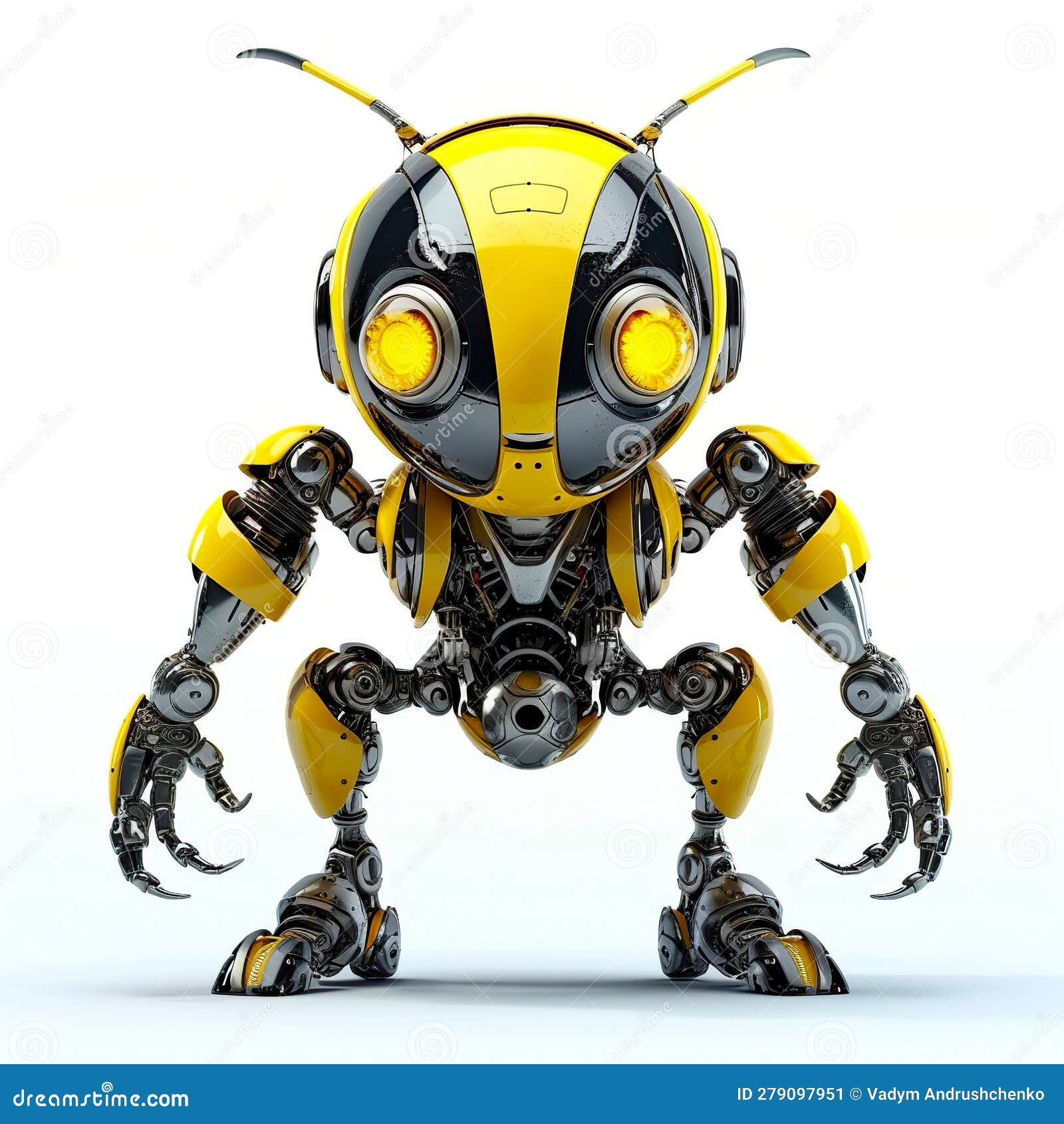 Bee or Wasp Robot, Robotic Insect Isolated Over White Background ...