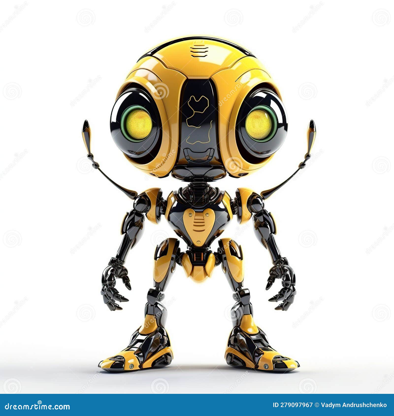 Bee or Wasp Robot, Robotic Insect Isolated Over White Background ...