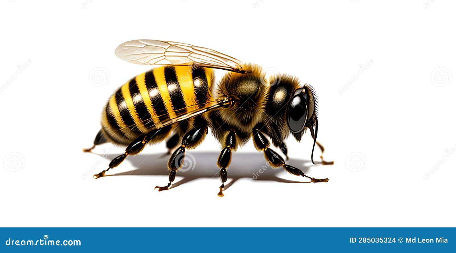 Bee white background stock illustration. Illustration of background ...