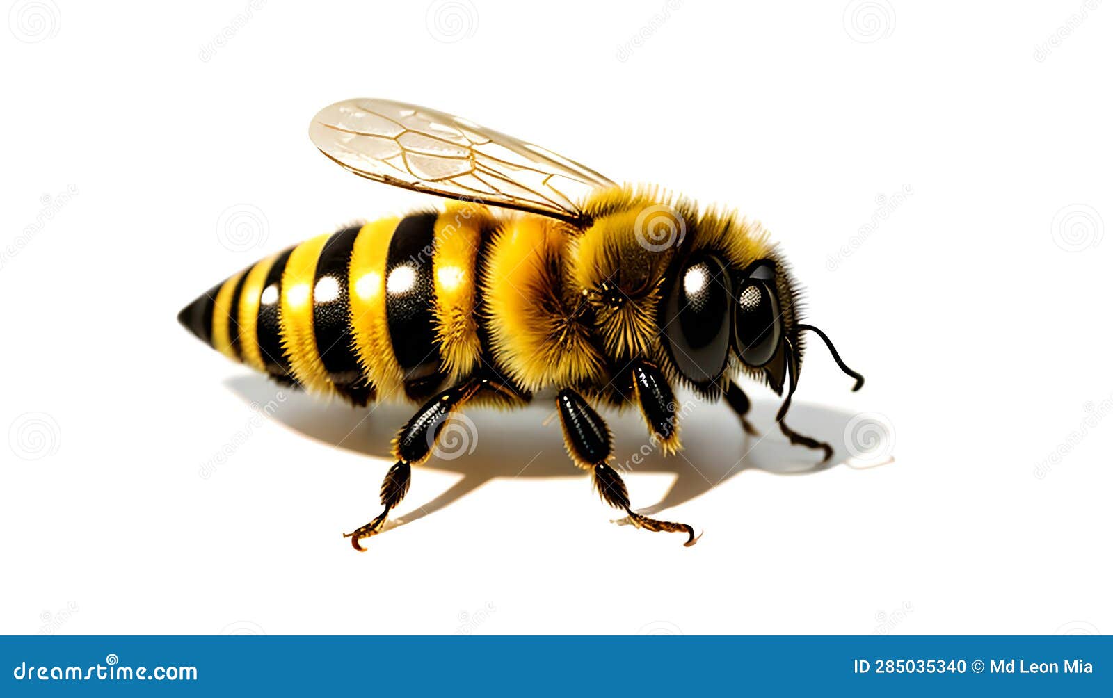 Bee white background stock illustration. Illustration of worked - 285035340