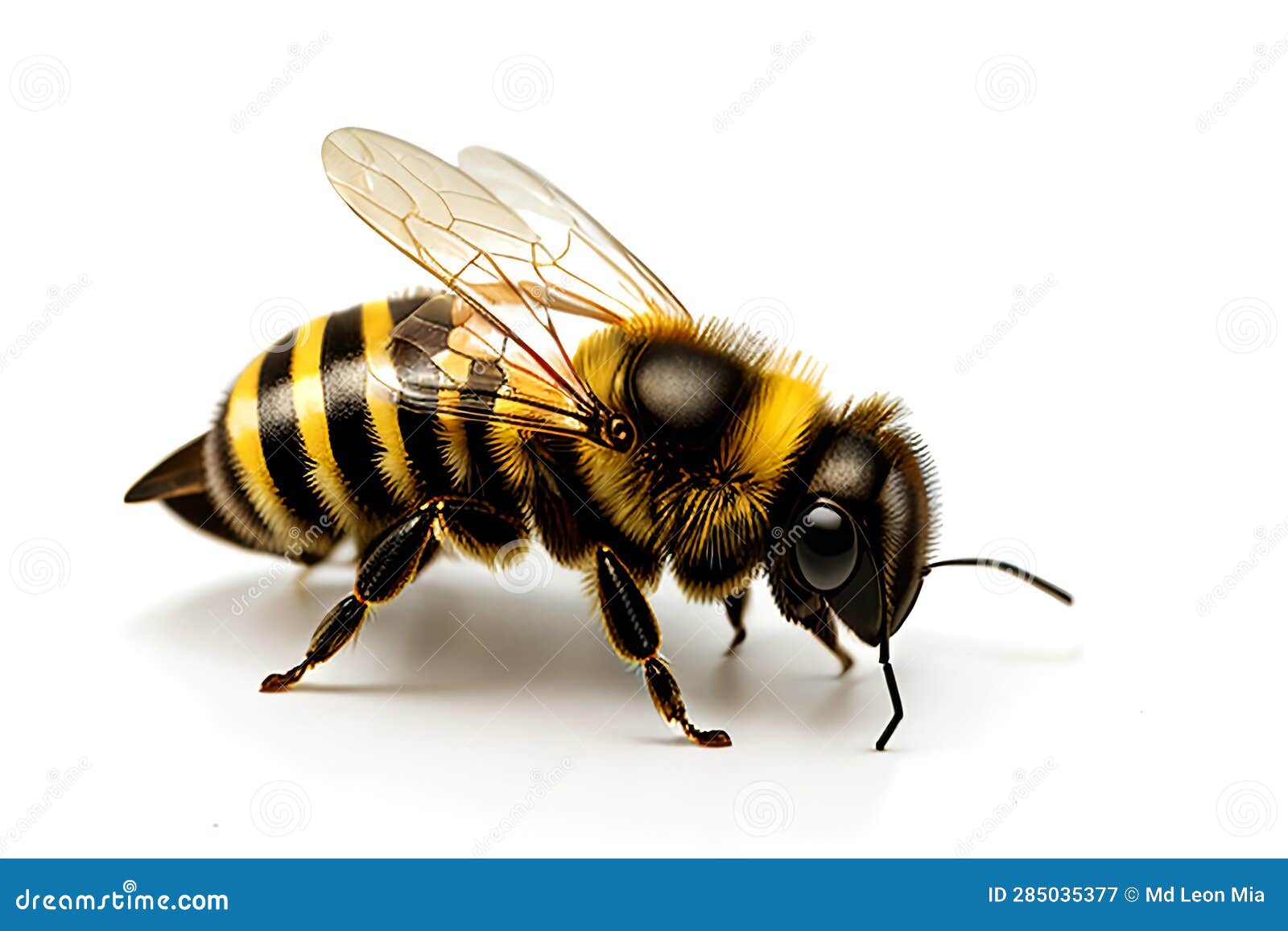 Bee white background stock illustration. Illustration of honey - 285035377