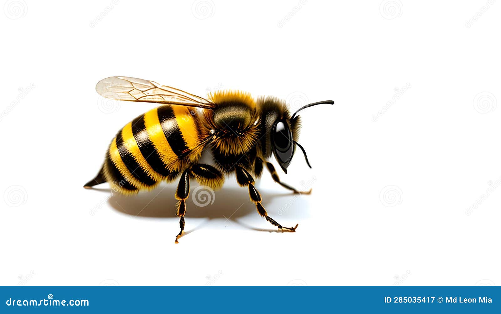 Bee white background stock illustration. Illustration of background ...