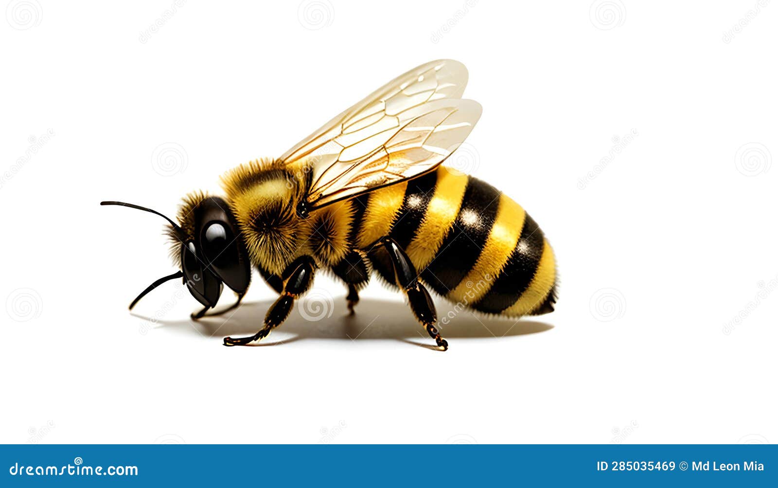 Bee white background stock illustration. Illustration of golden - 285035469