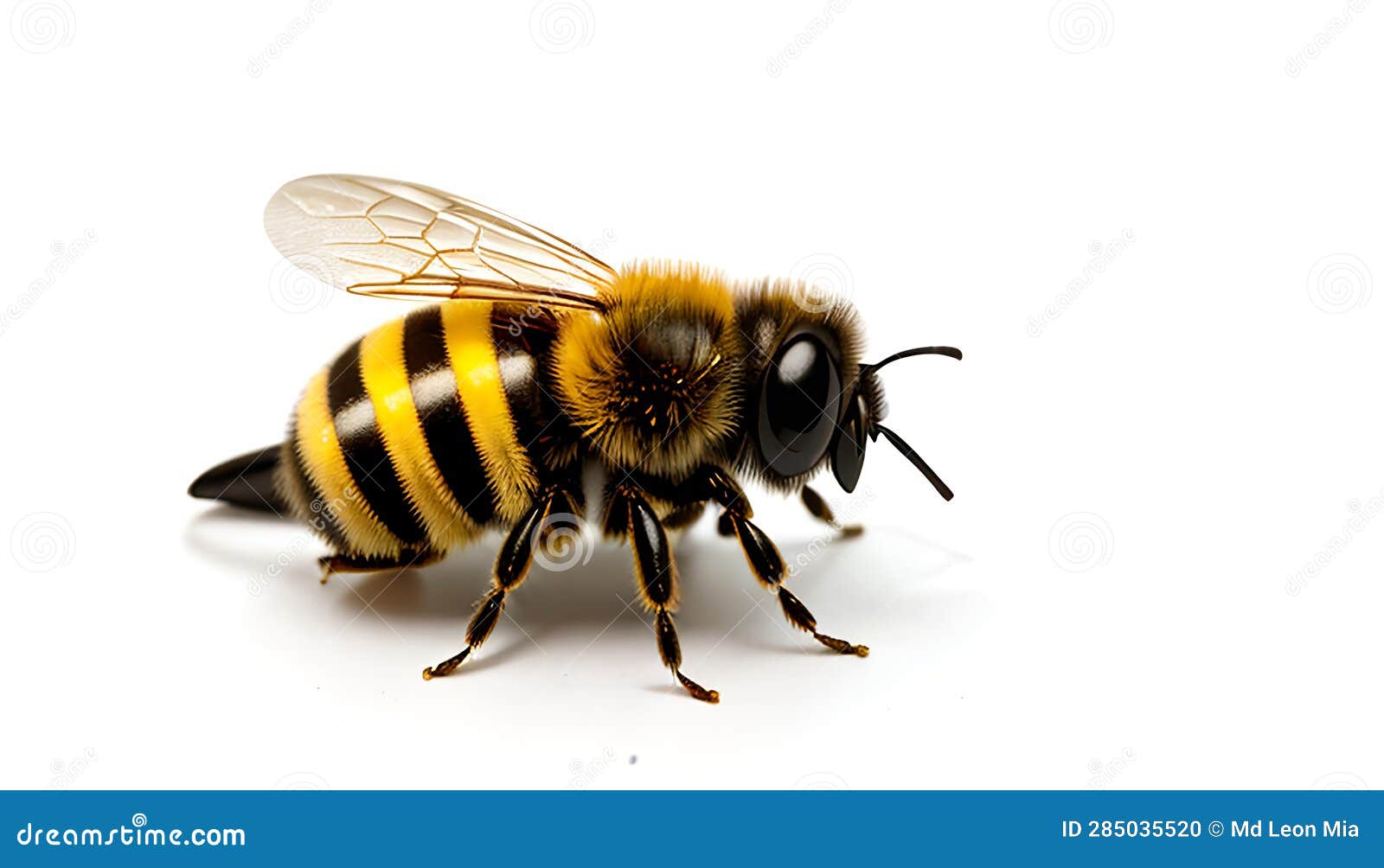 Bee white background stock illustration. Illustration of pollinator ...