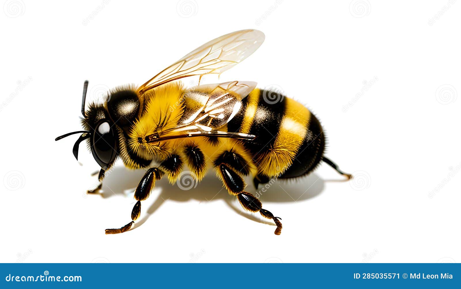 Bee white background stock illustration. Illustration of yellow - 285035571