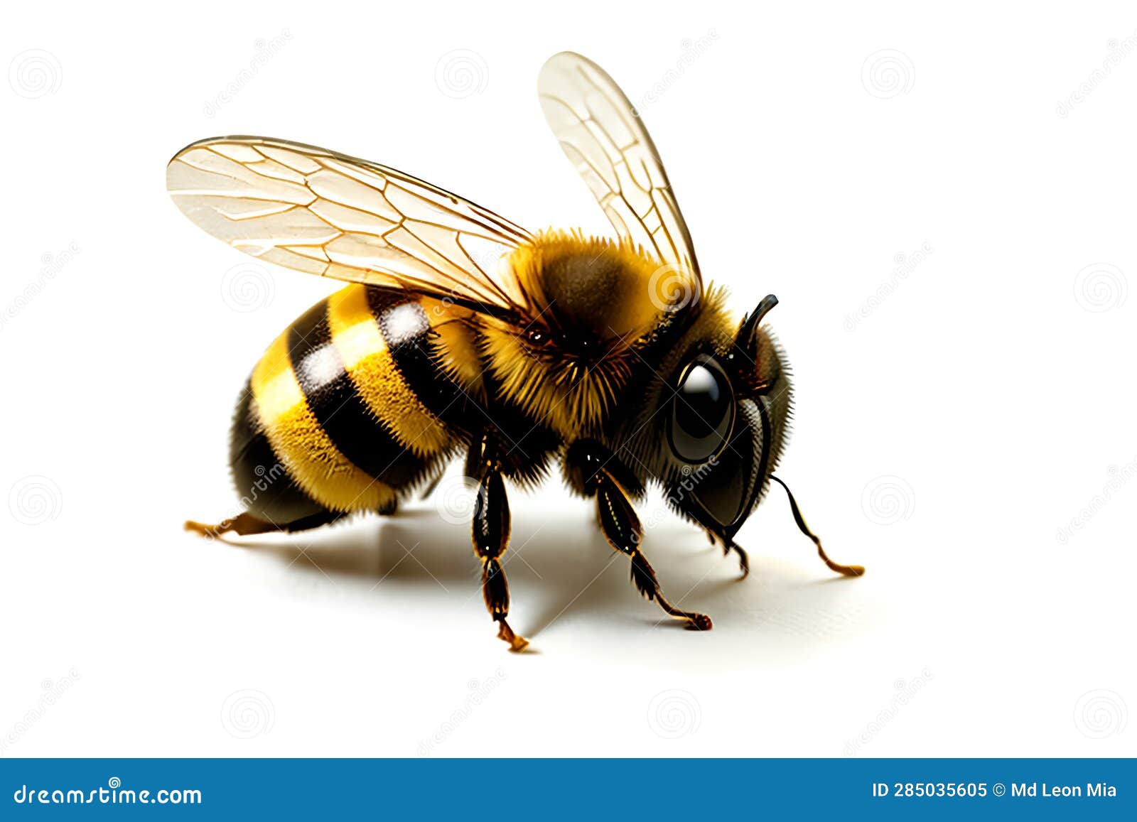 Bee white background stock illustration. Illustration of animal - 285035605
