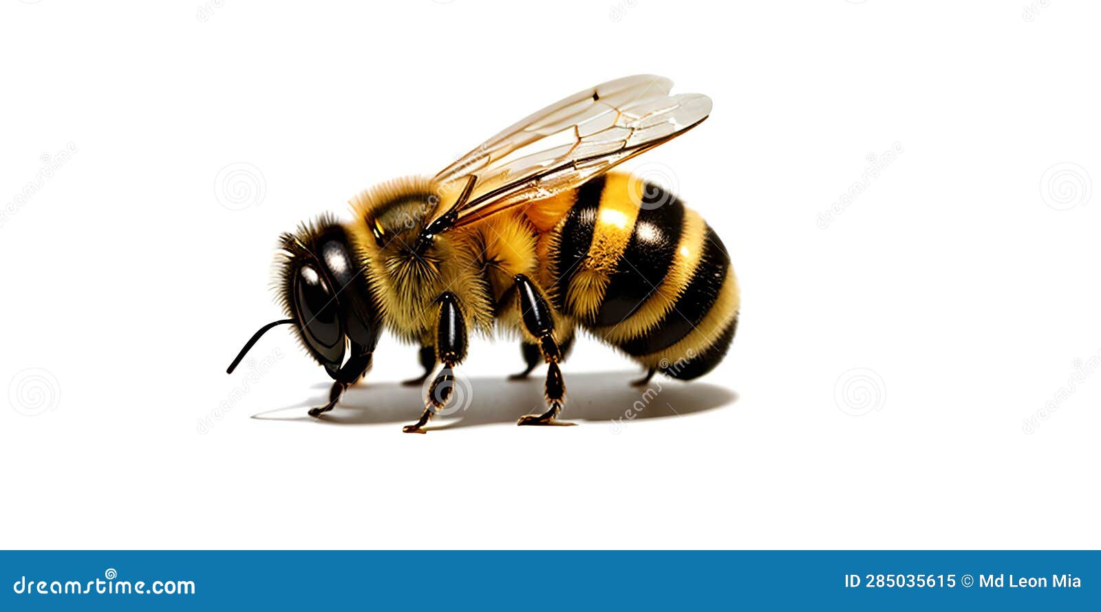 Bee white background stock illustration. Illustration of insect - 285035615