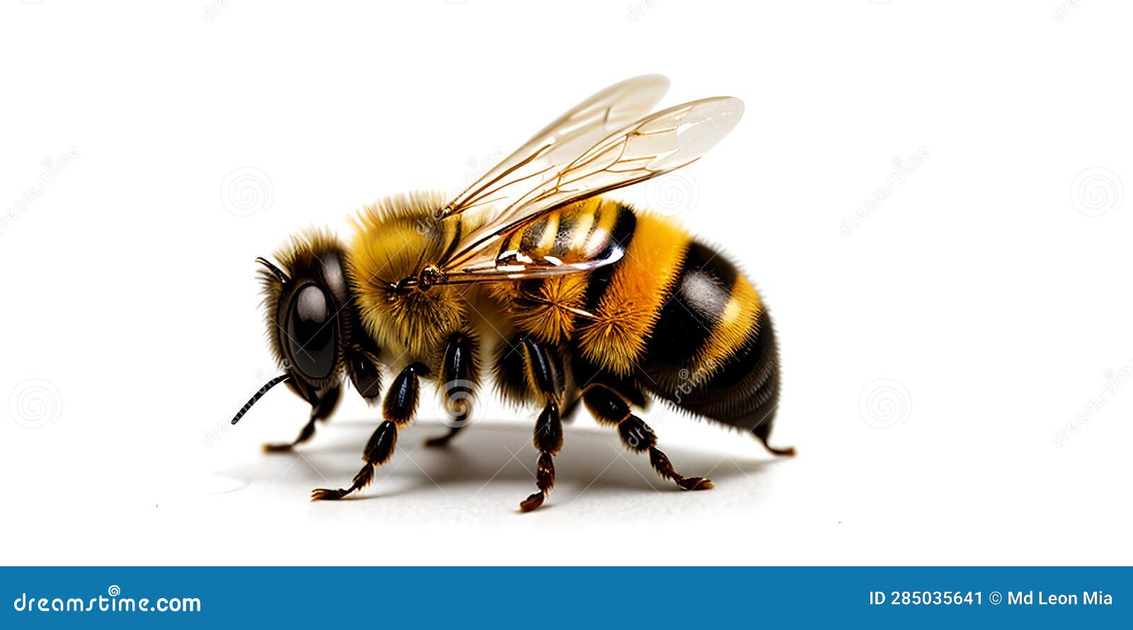 Bee white background stock illustration. Illustration of honeybee ...