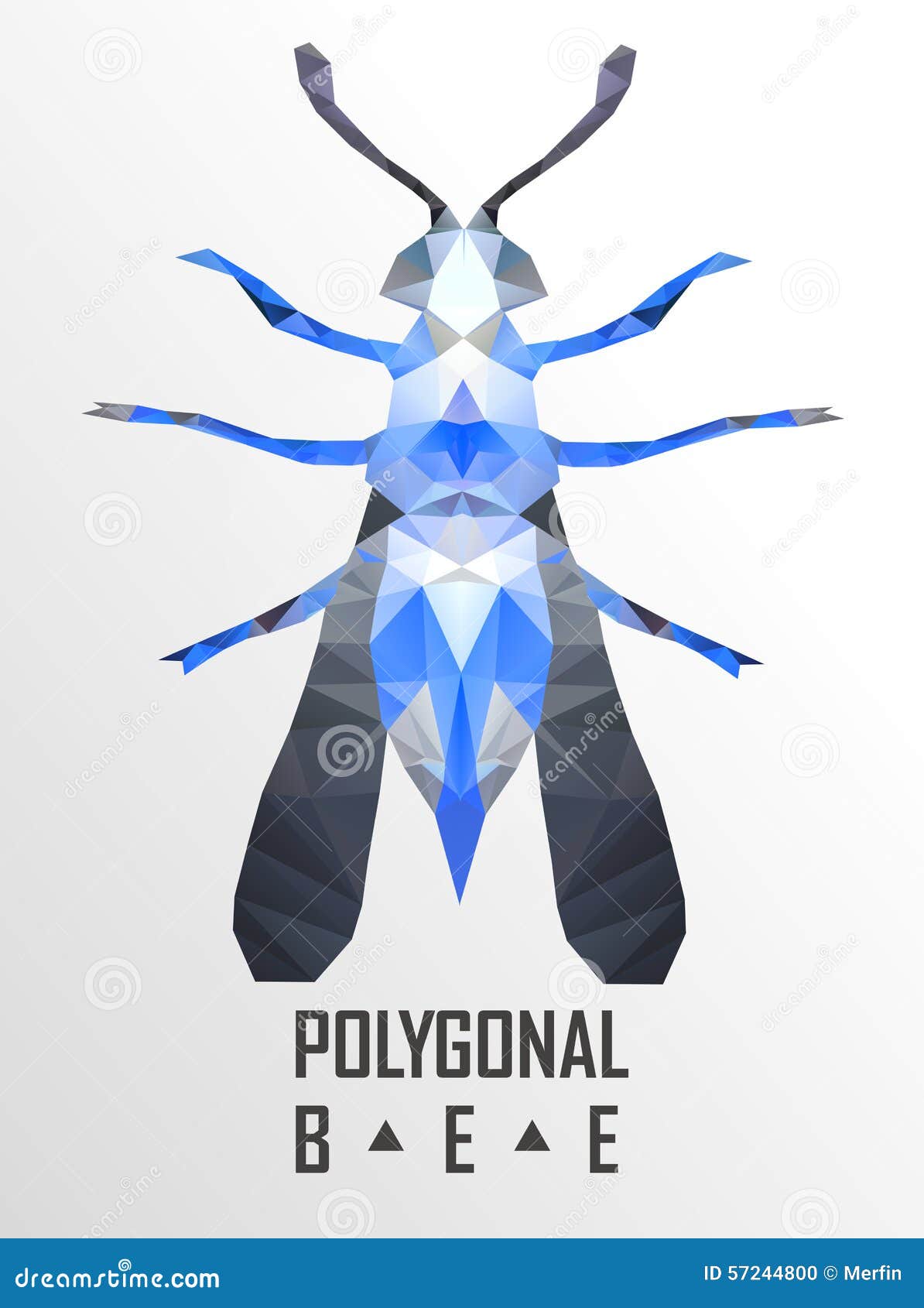 Bee on the white stock vector. Illustration of bumble - 57244800