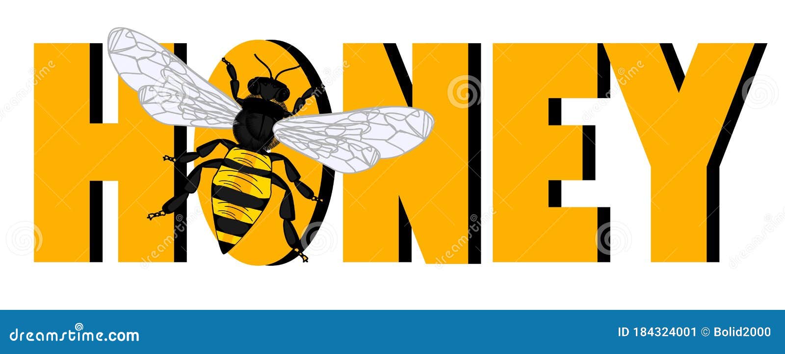 Bee and word stock illustration. Illustration of wing - 184324001