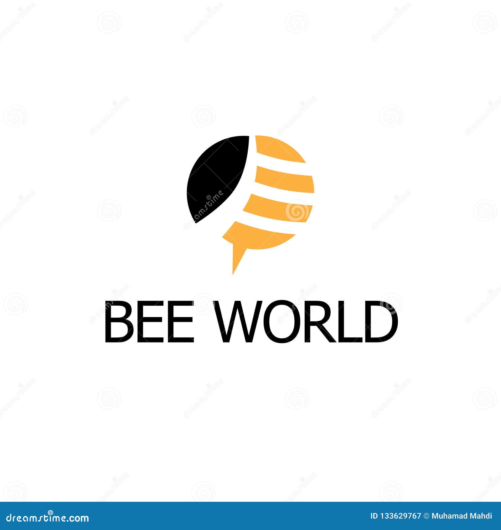Bee World Logo stock illustration. Illustration of concept - 133629767