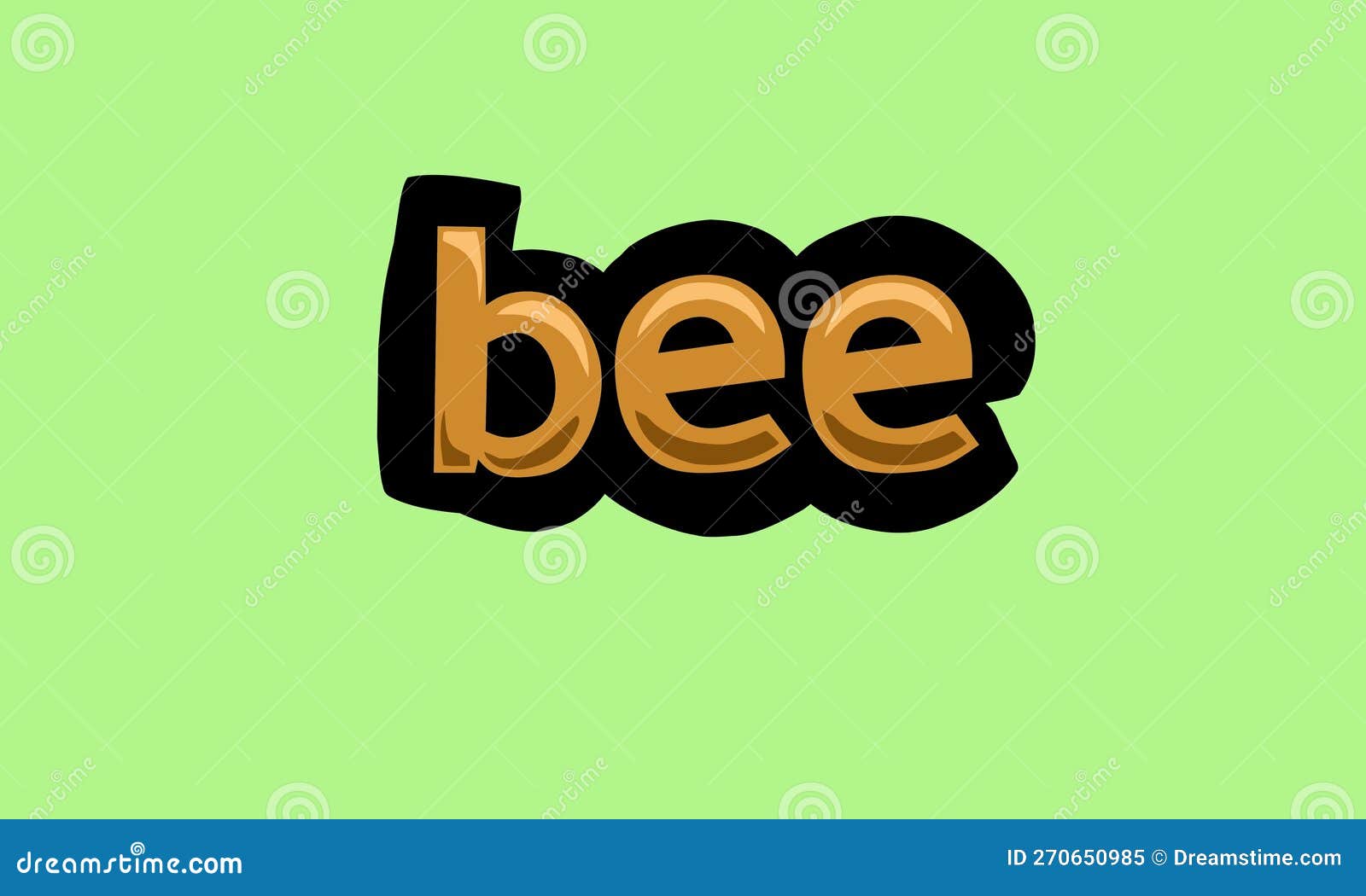 Bee Writing Vector Design on a Green Background Stock Vector ...