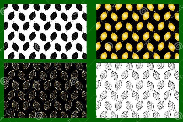 Beech Leaf - Vector Pattern Stock Vector - Illustration of black ...