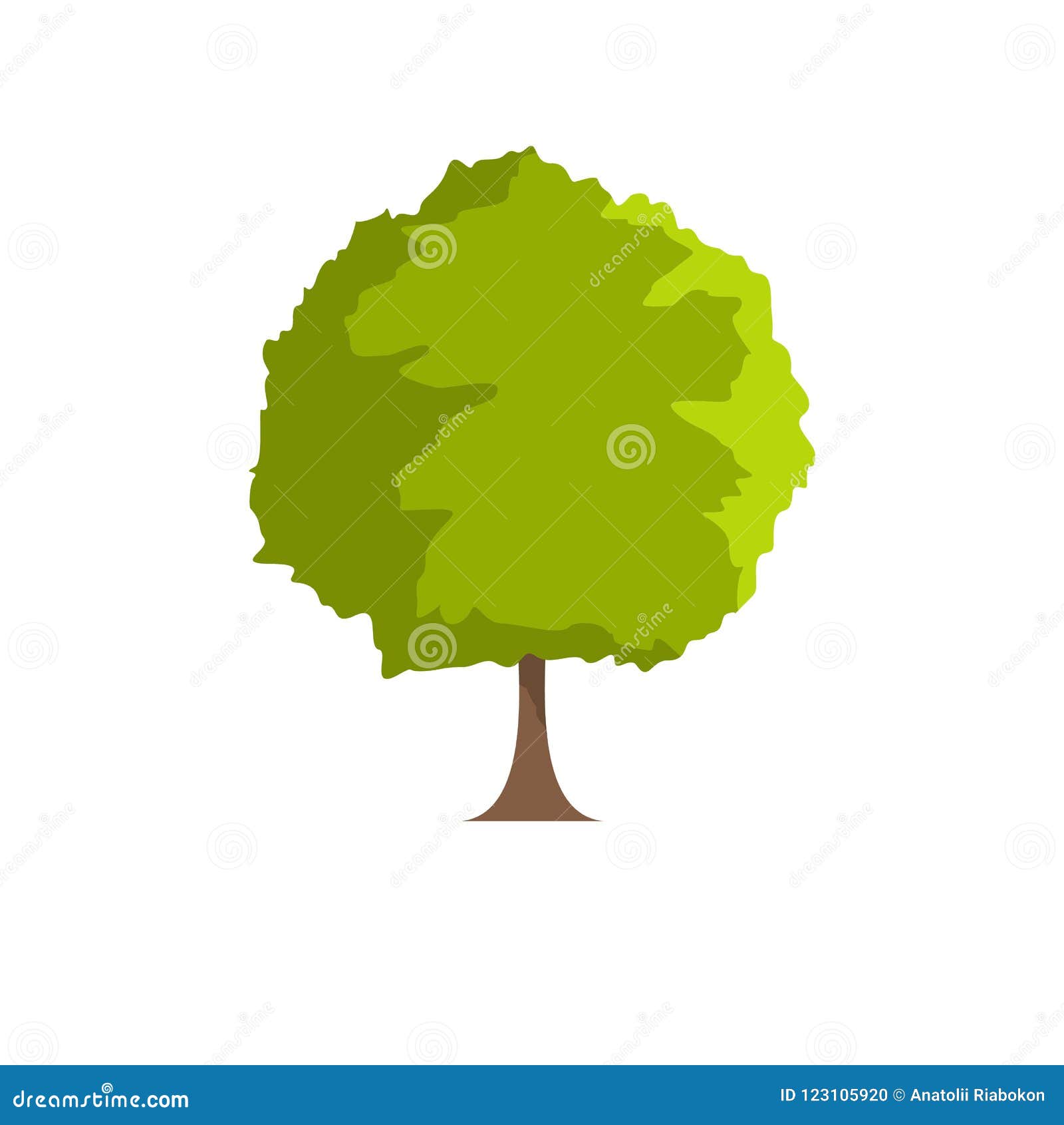 Beech Tree Icon, Flat Style Stock Illustration - Illustration of ...
