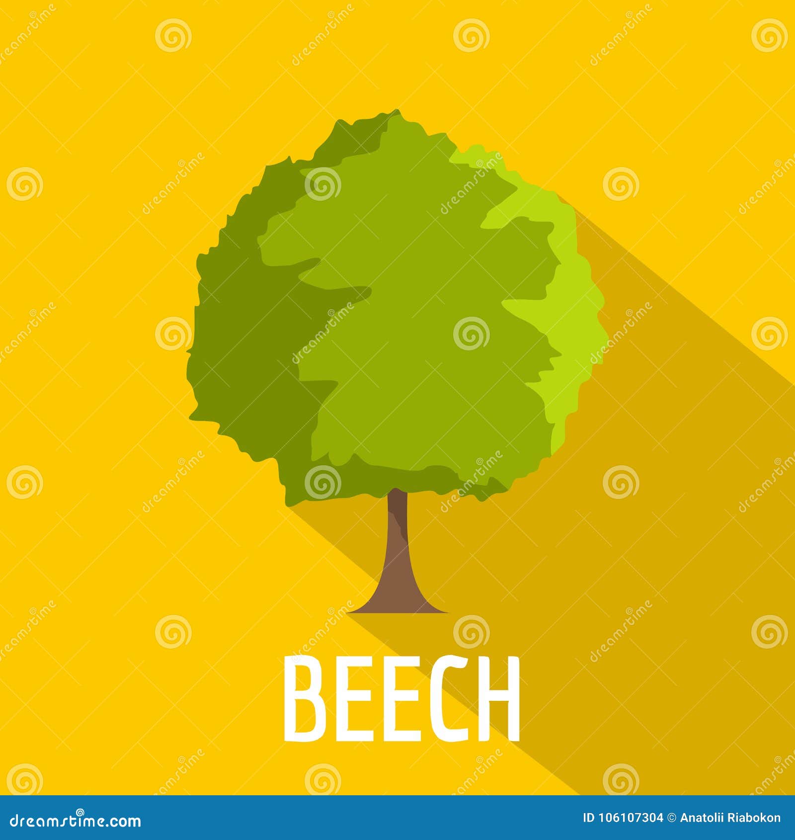 Beech Tree Icon, Flat Style Stock Vector - Illustration of bent, forest ...