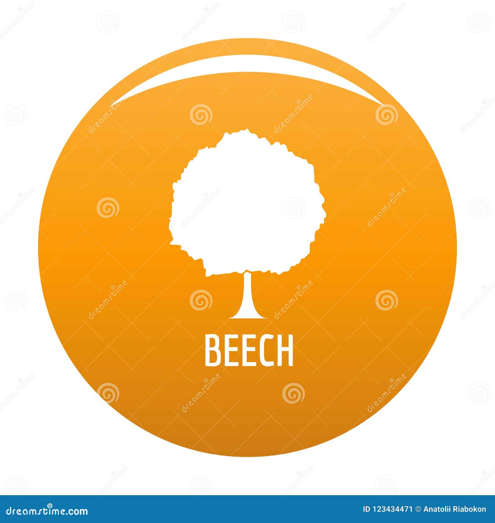 Beech Tree Icon Vector Orange Stock Vector - Illustration of forest ...