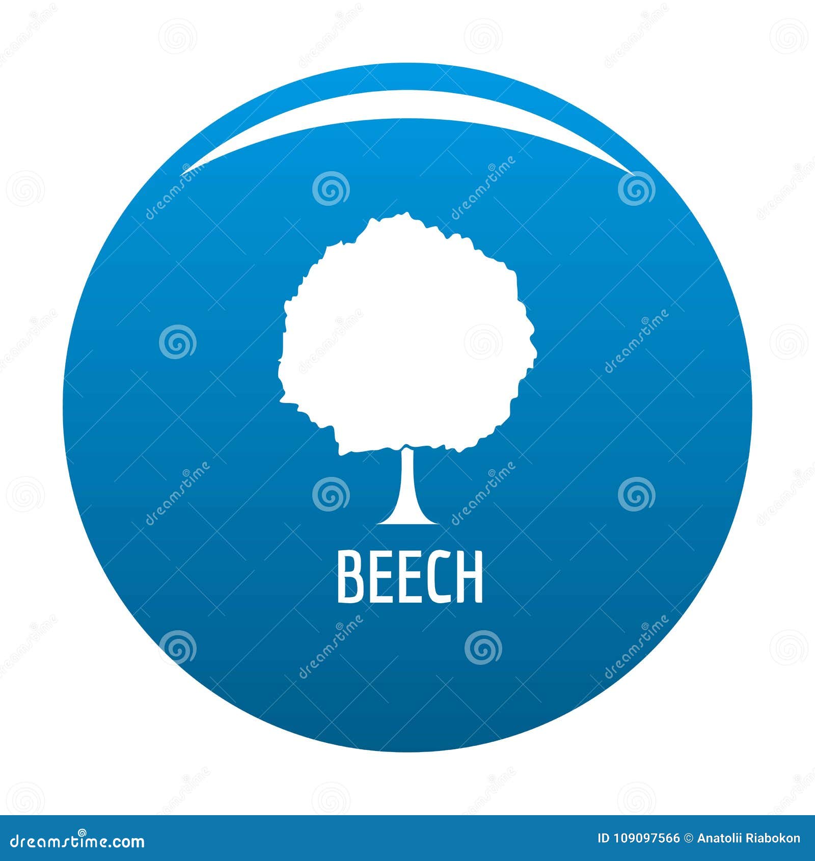 Beech Tree Icon Blue Vector Stock Vector - Illustration of environment ...