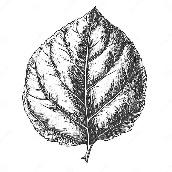 Beech Vector Drawing. Isolated Hand Drawn Object, Engraved Style ...