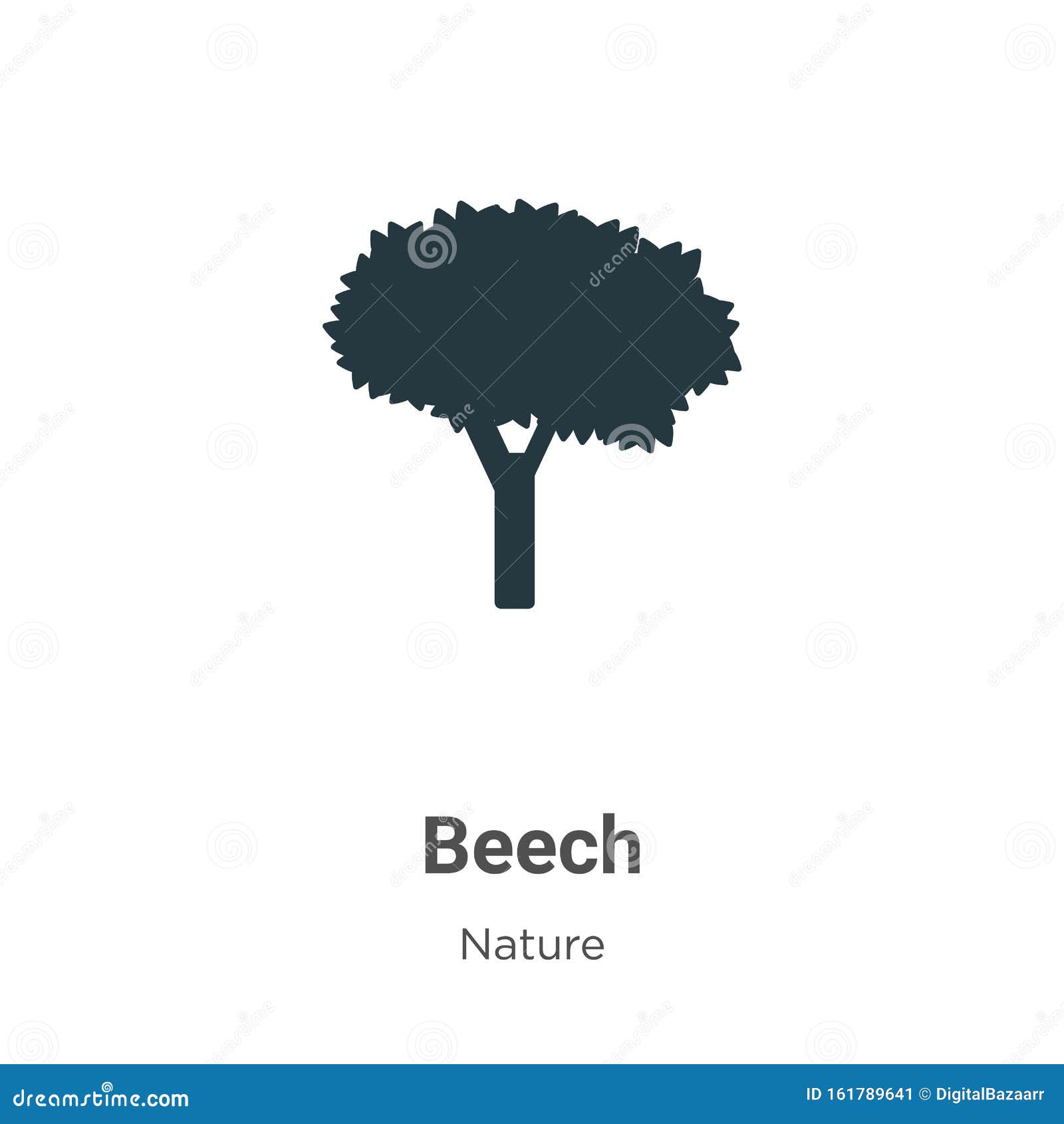 Beech Vector Icon on White Background. Flat Vector Beech Icon Symbol ...