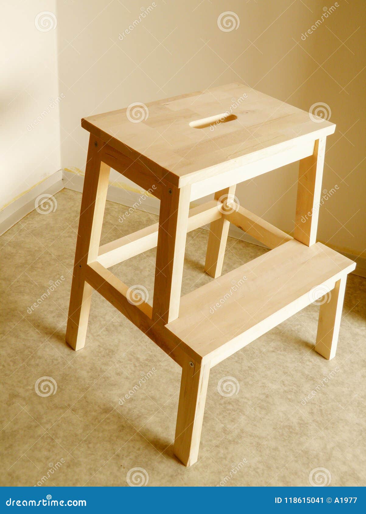 Beech Wood Board Step Stool Stock Image - Image of traditional, home ...