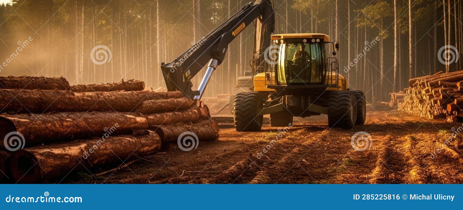 Beech Wood Logging Timber Wood Industry. Generative Ai Stock ...