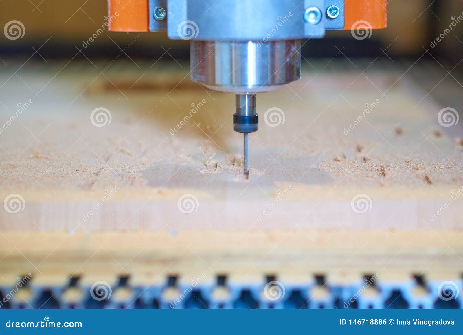 Beech Wood Milling Process with Sawdust Stock Photo - Image of device ...