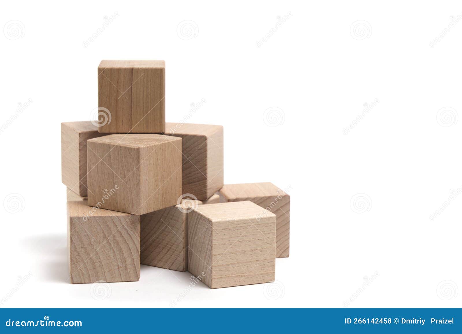 Beech Wooden Cubes White Background. Stock Photo - Image of structure ...