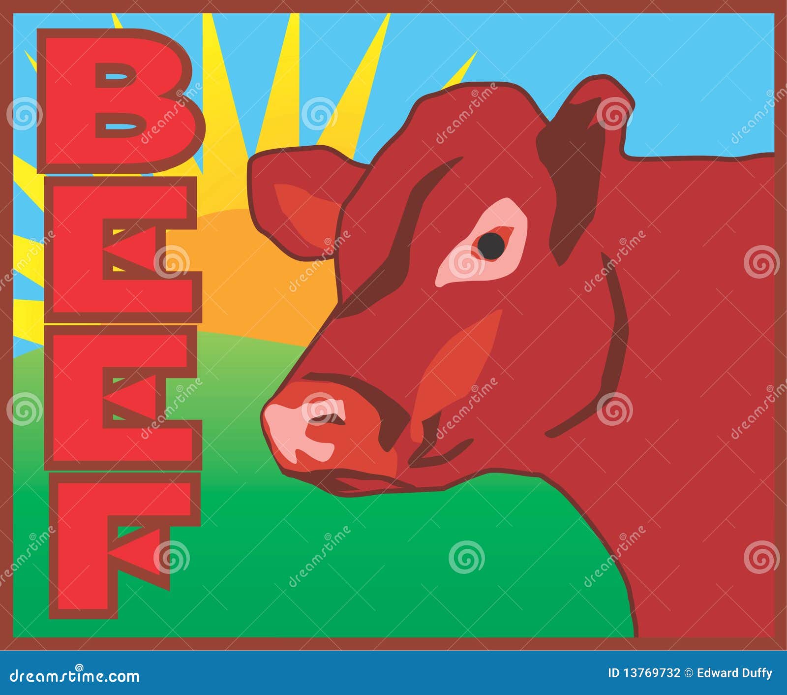 Beef Steer Cow Royalty-Free Cartoon | CartoonDealer.com #305908034