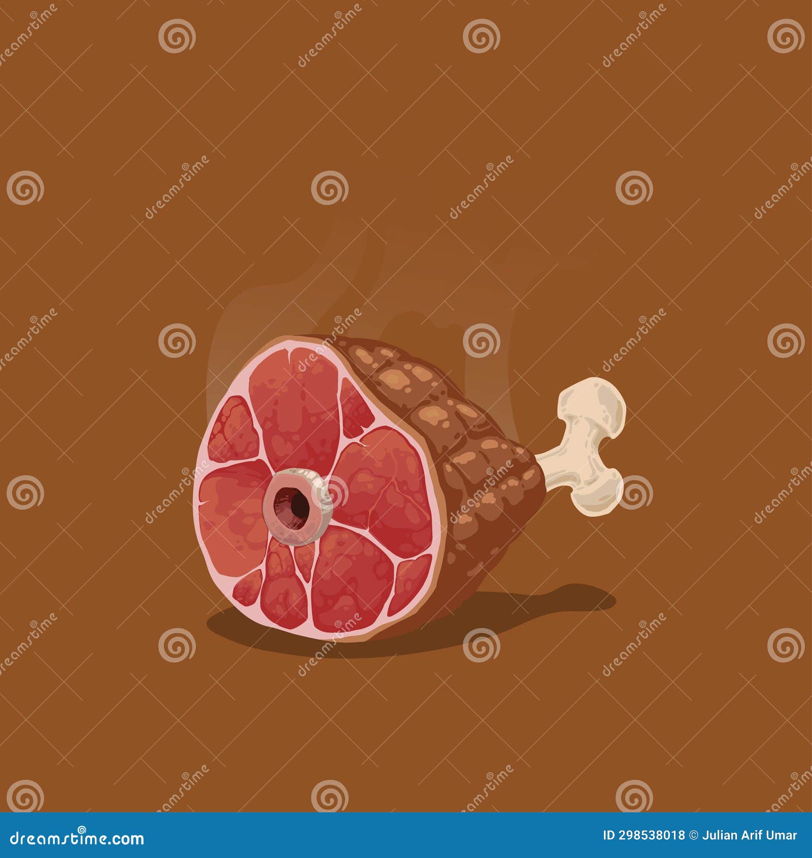 Cartoon Beef Meat Illustration Vector Art Stock Illustration ...