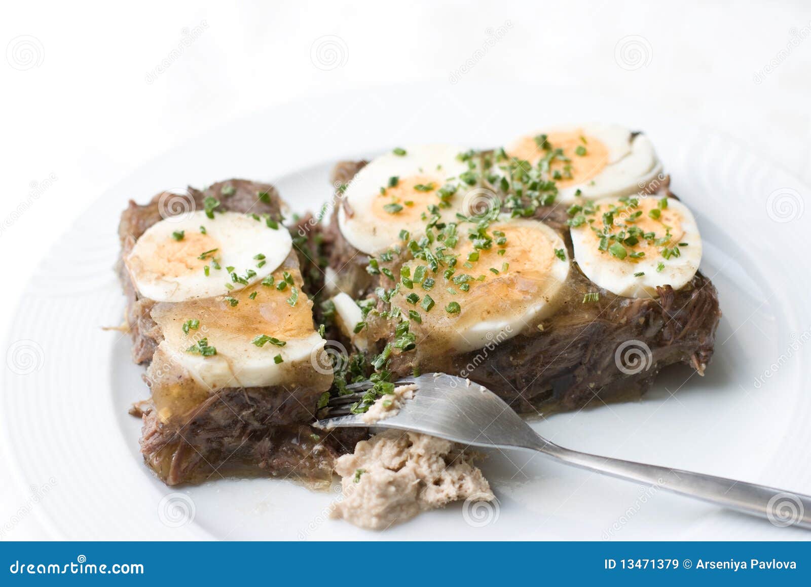 Beef aspic with eggs stock image. Image of dish, homemade - 13471379