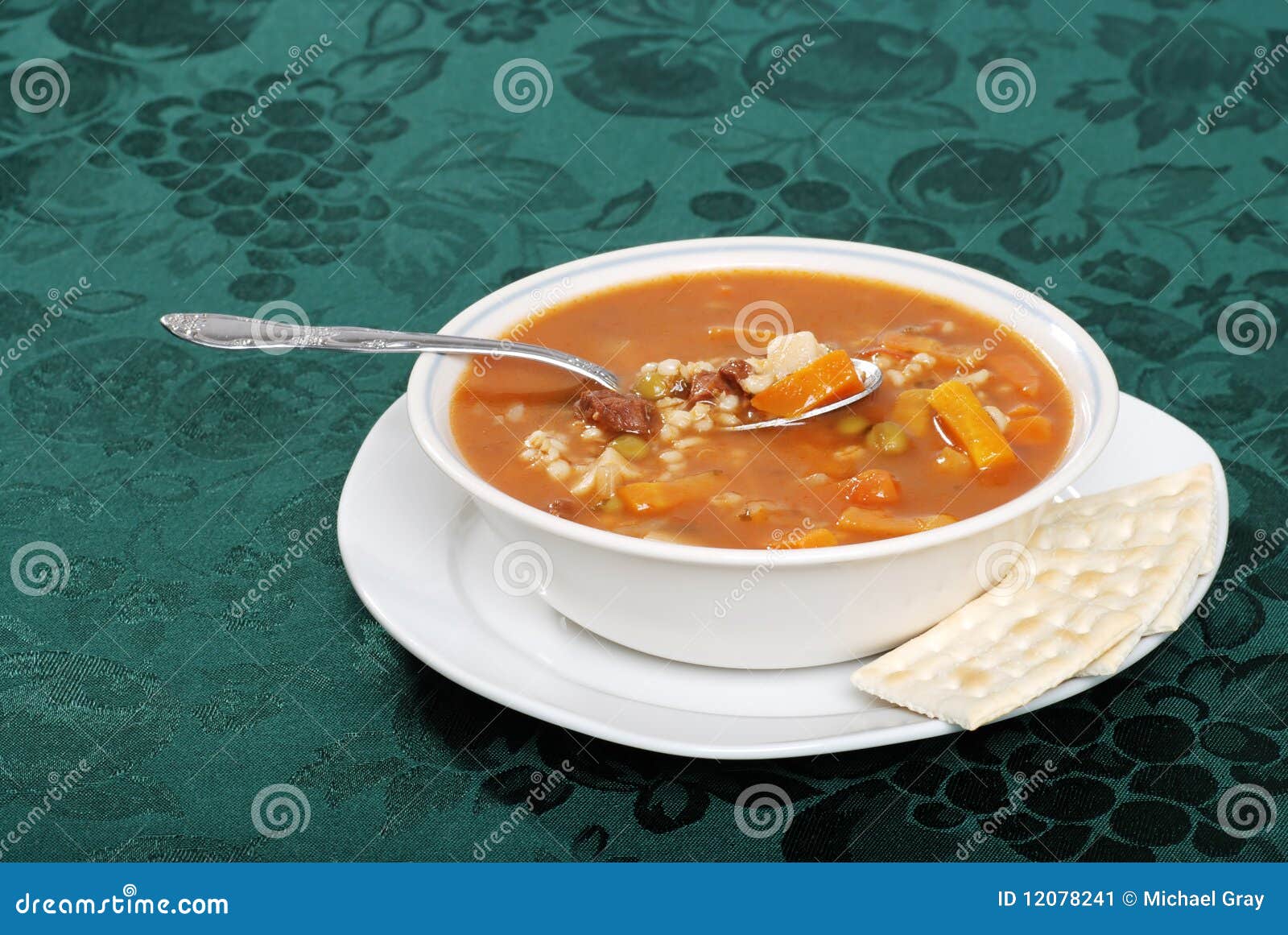 Beef barley soup starter stock image. Image of delicious - 12078241