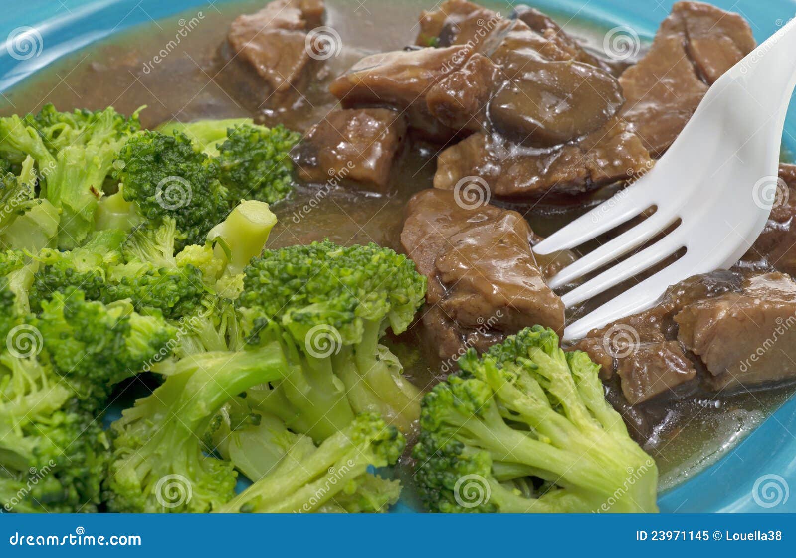 Beef Broccoli Plate Side Close Stock Image - Image of side, nutritious ...