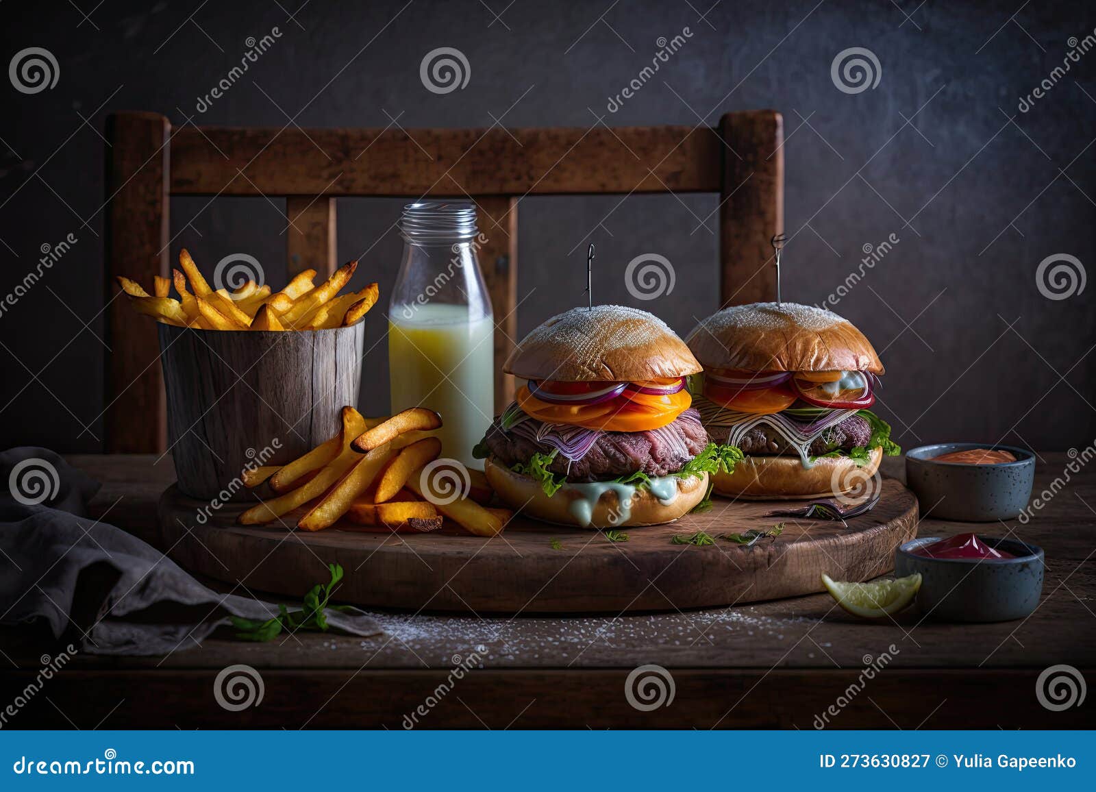 Beef Burger Background. Illustration Generative AI Stock Illustration ...